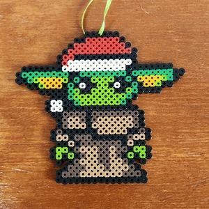 Hand Crafted | Holiday | Baby Yoda Pixel Art Christmas Ornament | Poshmark